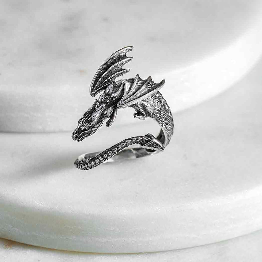 Sterling Silver Adjustable Dragon Ring – Curiosa - Purveyors of ...