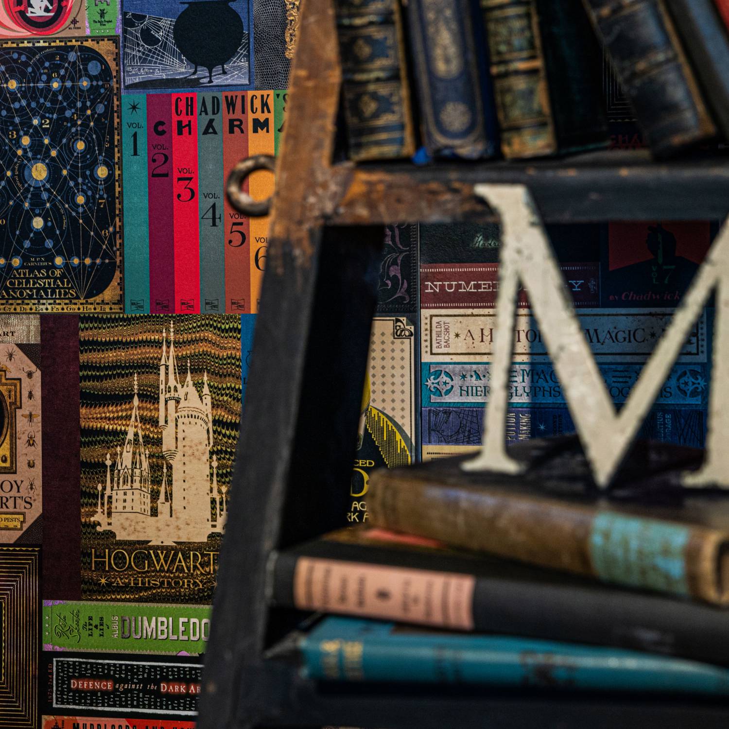 Hogwarts Library Book Covers Wallpaper – Curiosa - Purveyors of ...